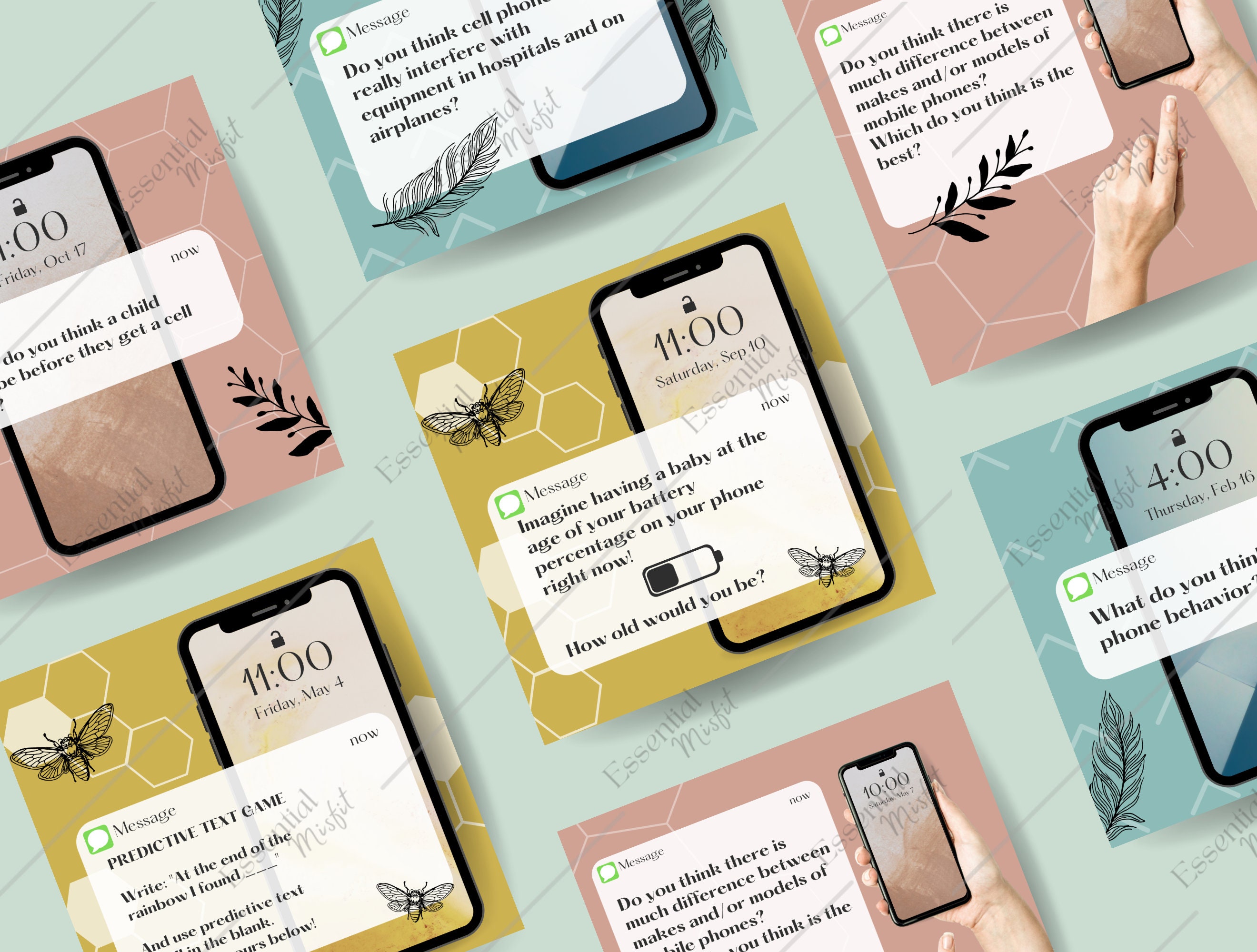 Cell Phone Themed Social Media Engagement Questions, Social Media ...