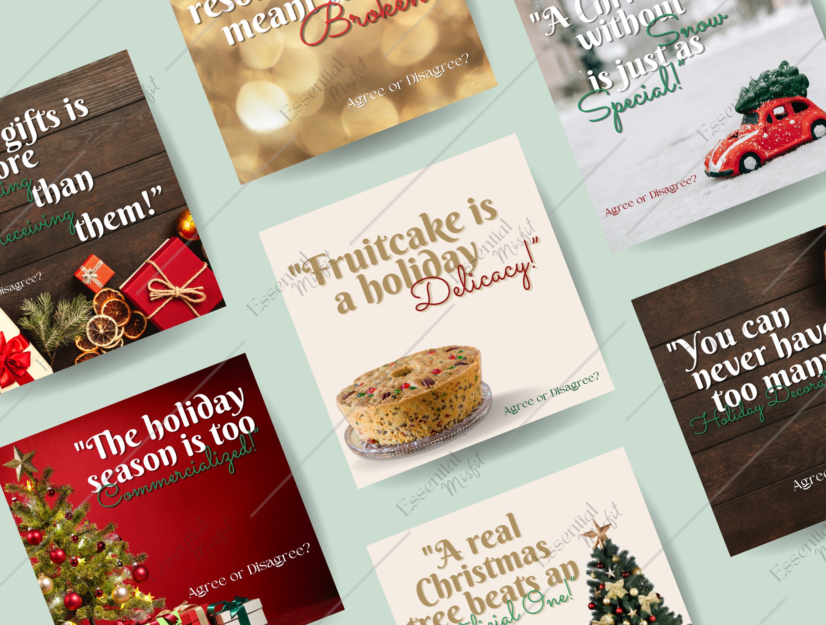 Christmas Ready to Post Social Media Posts, Christmas Engagement Social ...