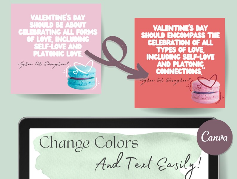 Valentine's Day Themed Social Media Templates, Engagement Social Media ...