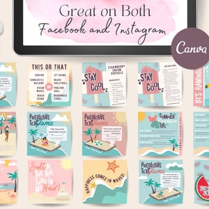 Summertime Social Media Posts, Beach Themed Social Media Templates ...