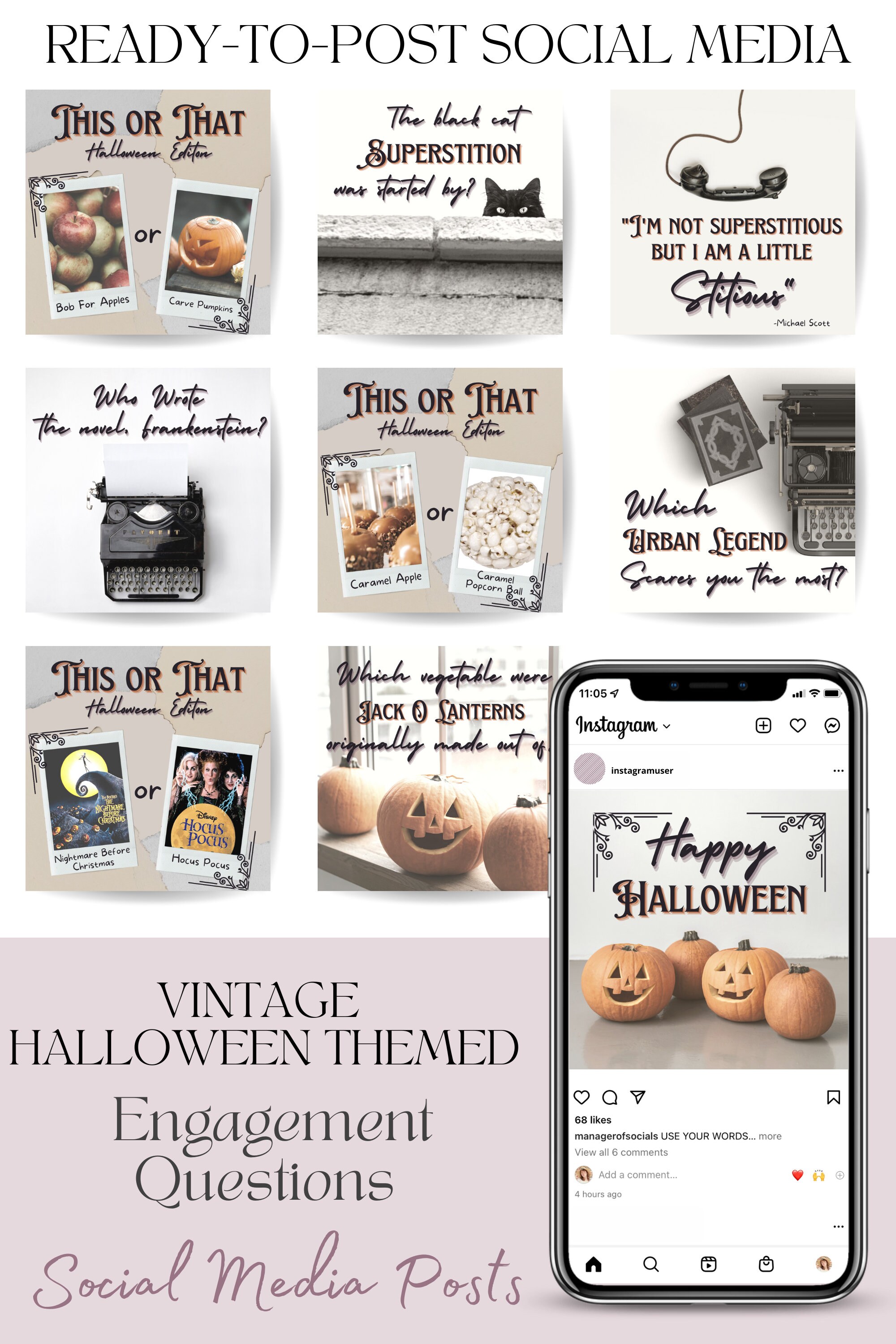 Halloween Social Media Posts, Halloween Instagram Engagement Posts ...