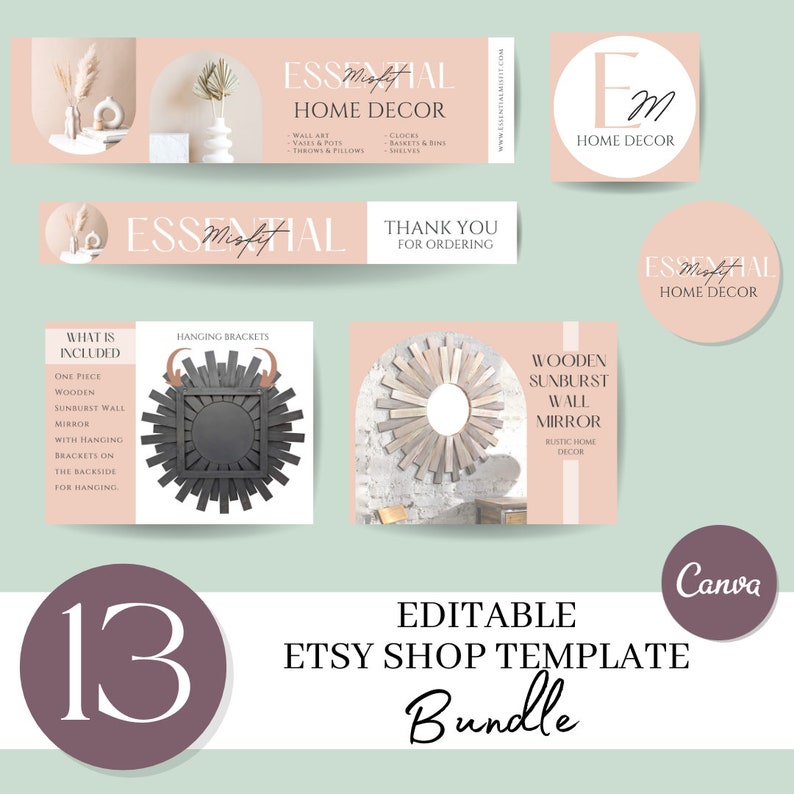 Etsy Shop Template Set, Etsy Shop Banner Template, Etsy Shop Templates ...
