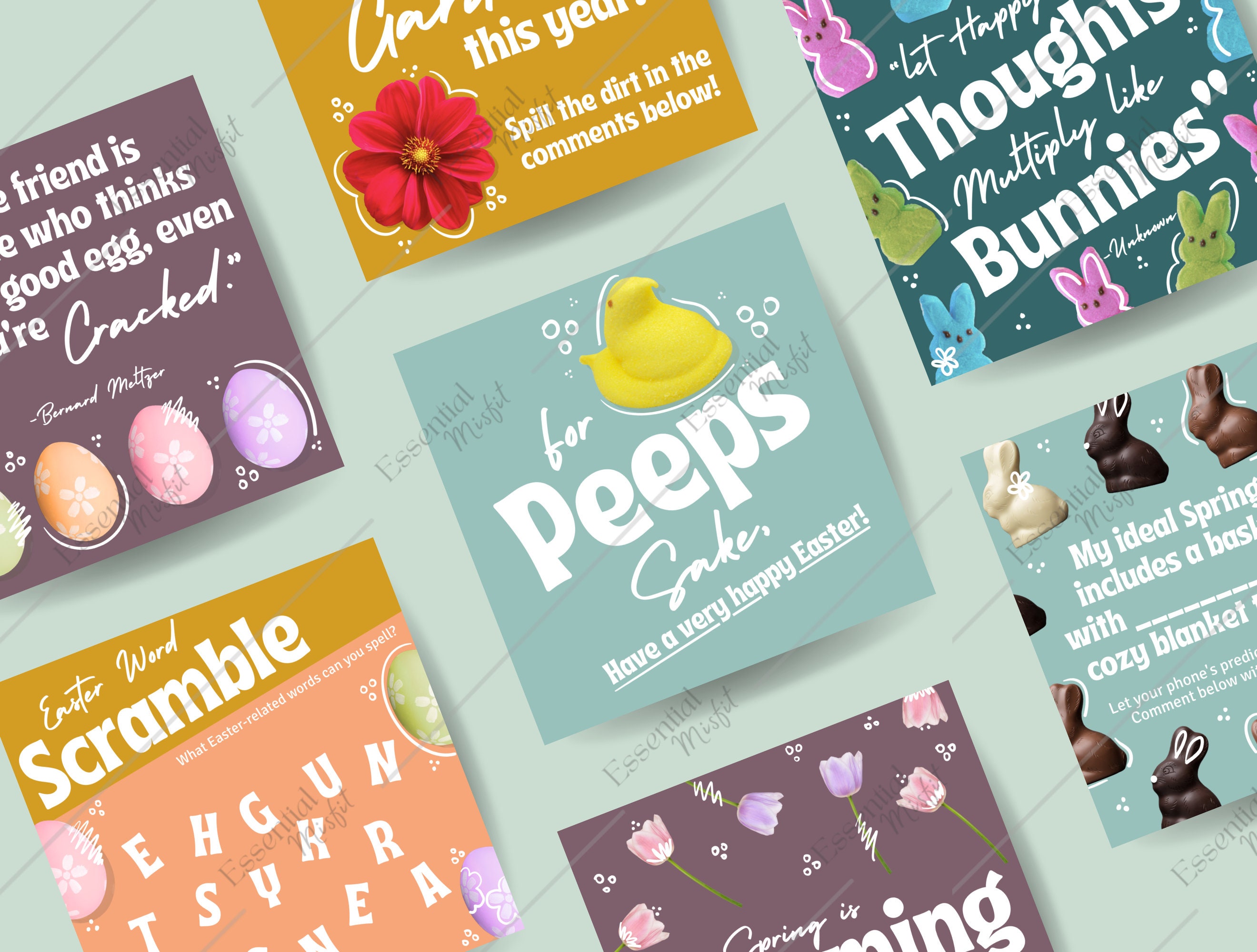 Easter Social Media Template, Spring Social Media Posts, Ready Made ...