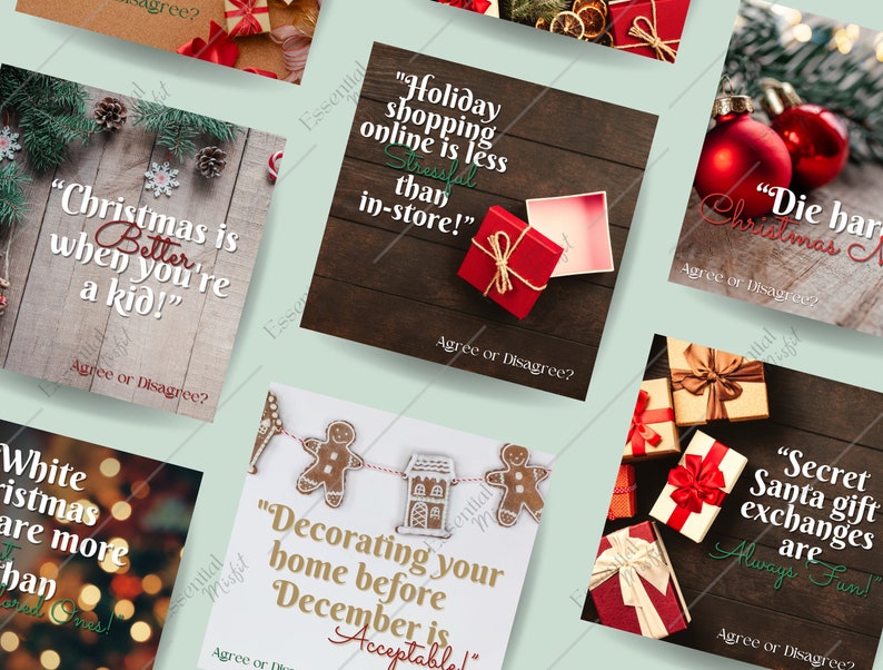 Christmas Ready to Post Social Media Posts, Christmas Engagement Social ...