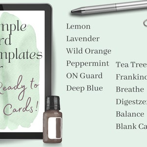 Doterra Printable Sample Cards, Doterra Editable Oil Sample Cards ...