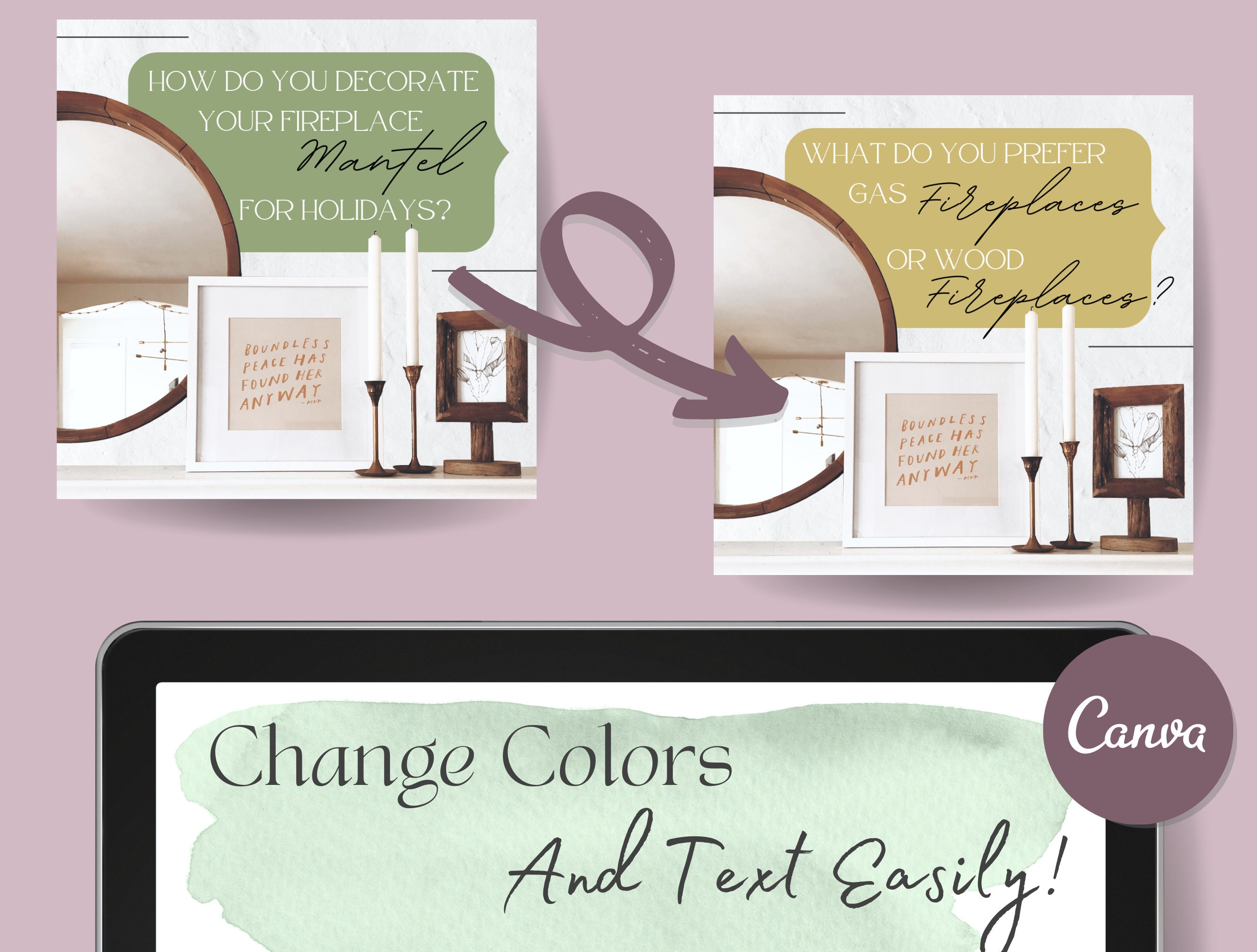 Home Decor & Real Estate Social Media Engagement Posts (canva) - Etsy
