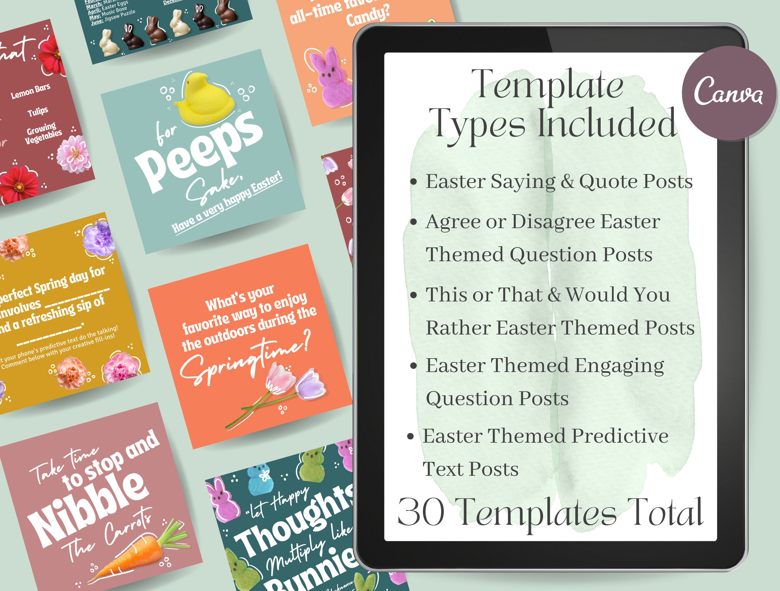 Easter Social Media Template, Spring Social Media Posts, Ready Made ...