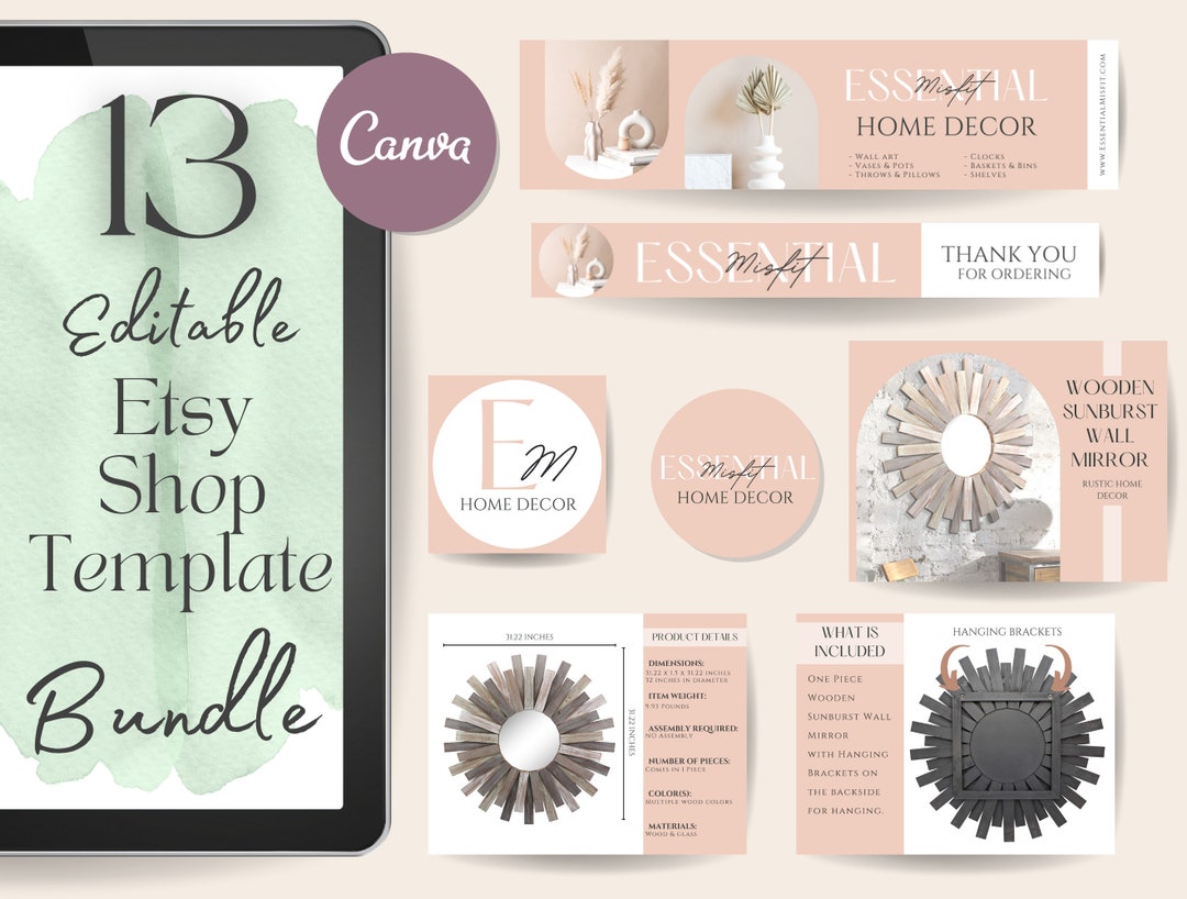 Etsy Shop Template Set Etsy Shop Banner Template Etsy Shop - Etsy