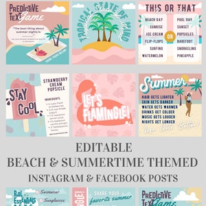 Summertime Social Media Posts, Beach Themed Social Media Templates ...