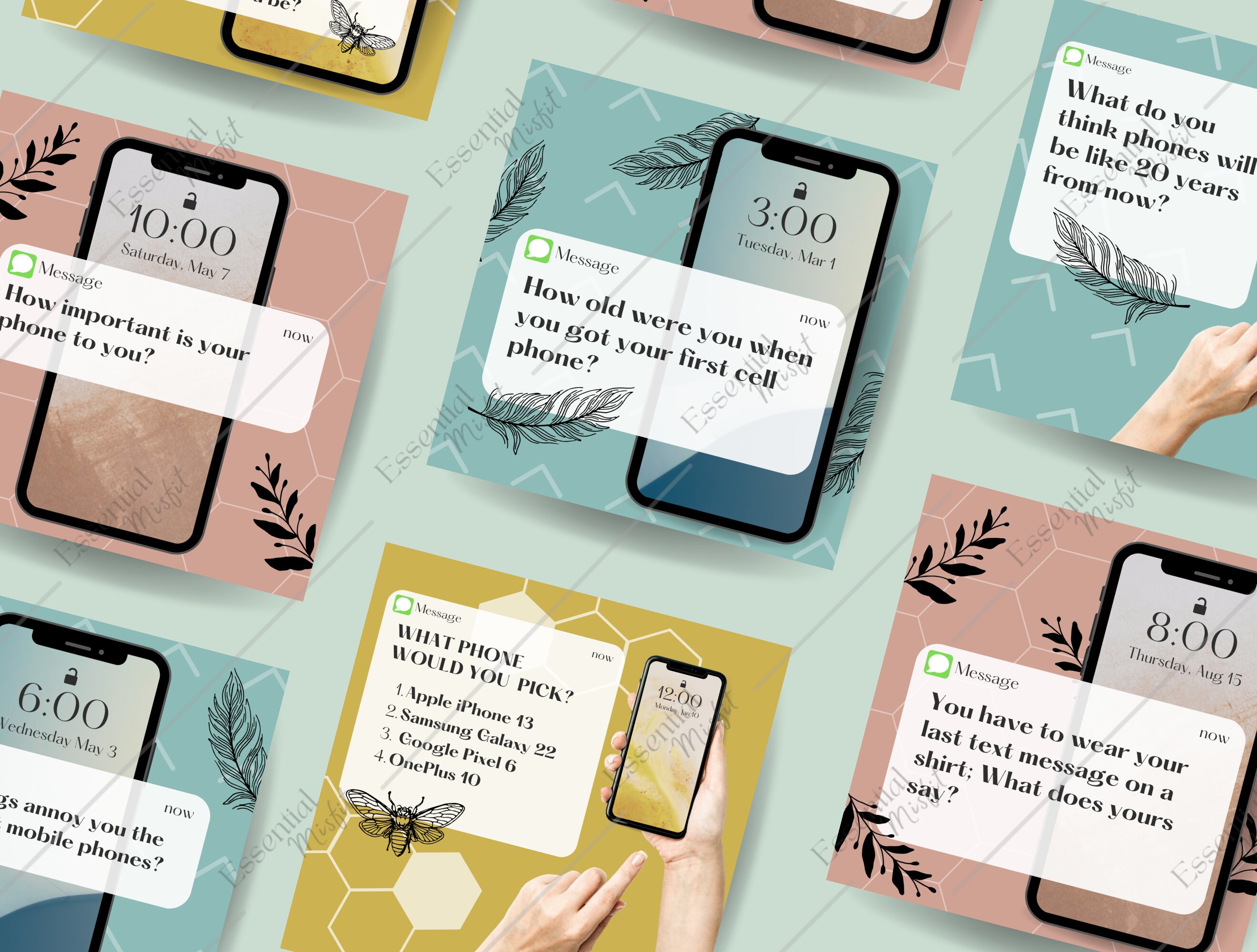 Cell Phone Themed Social Media Engagement Questions, Social Media ...