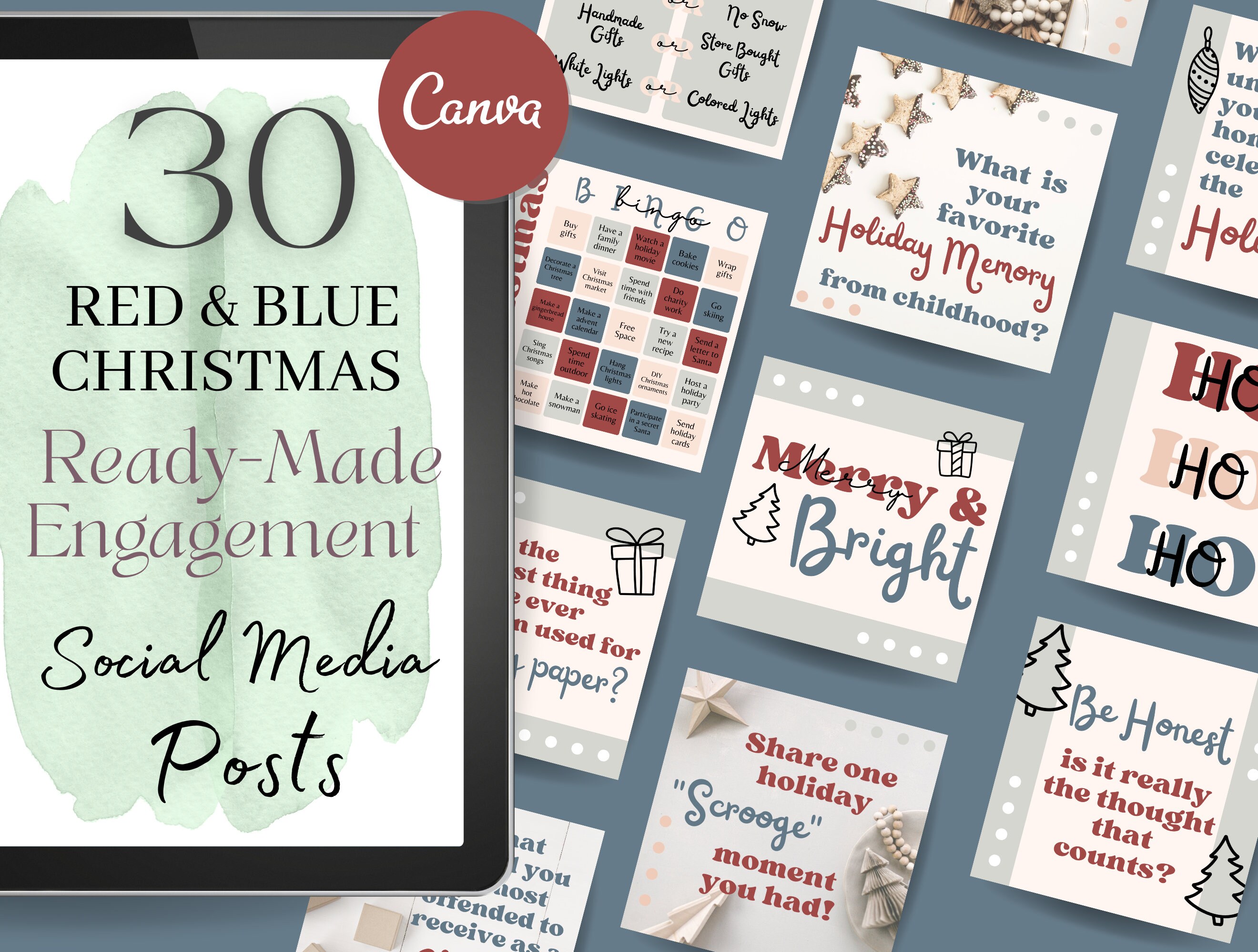 Christmas Themed Engagement Social Media Posts Social Media Etsy