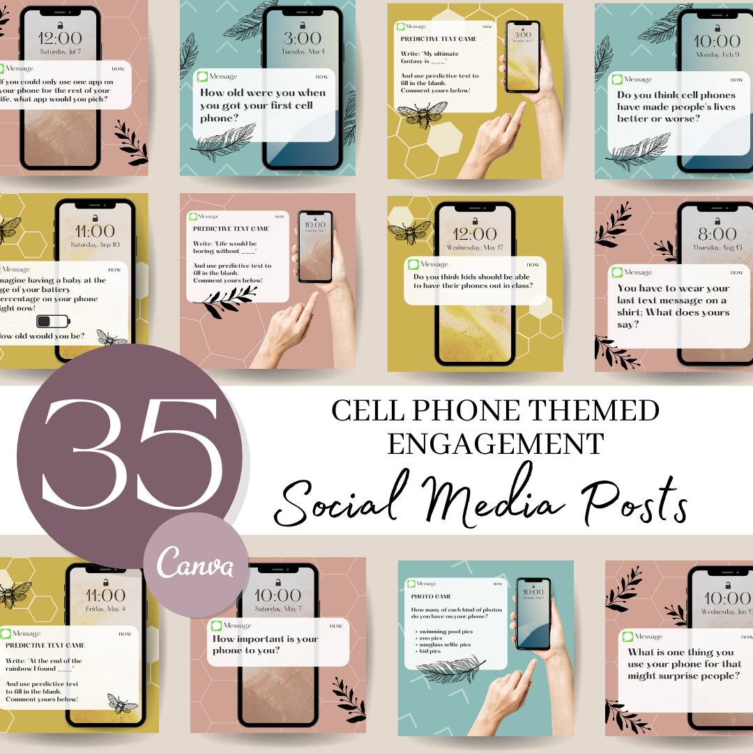 Cell Phone Themed Social Media Engagement Questions, Social Media ...