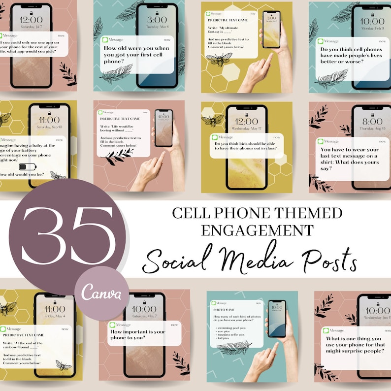 Cell Phone Themed Social Media Engagement Questions, Social Media ...