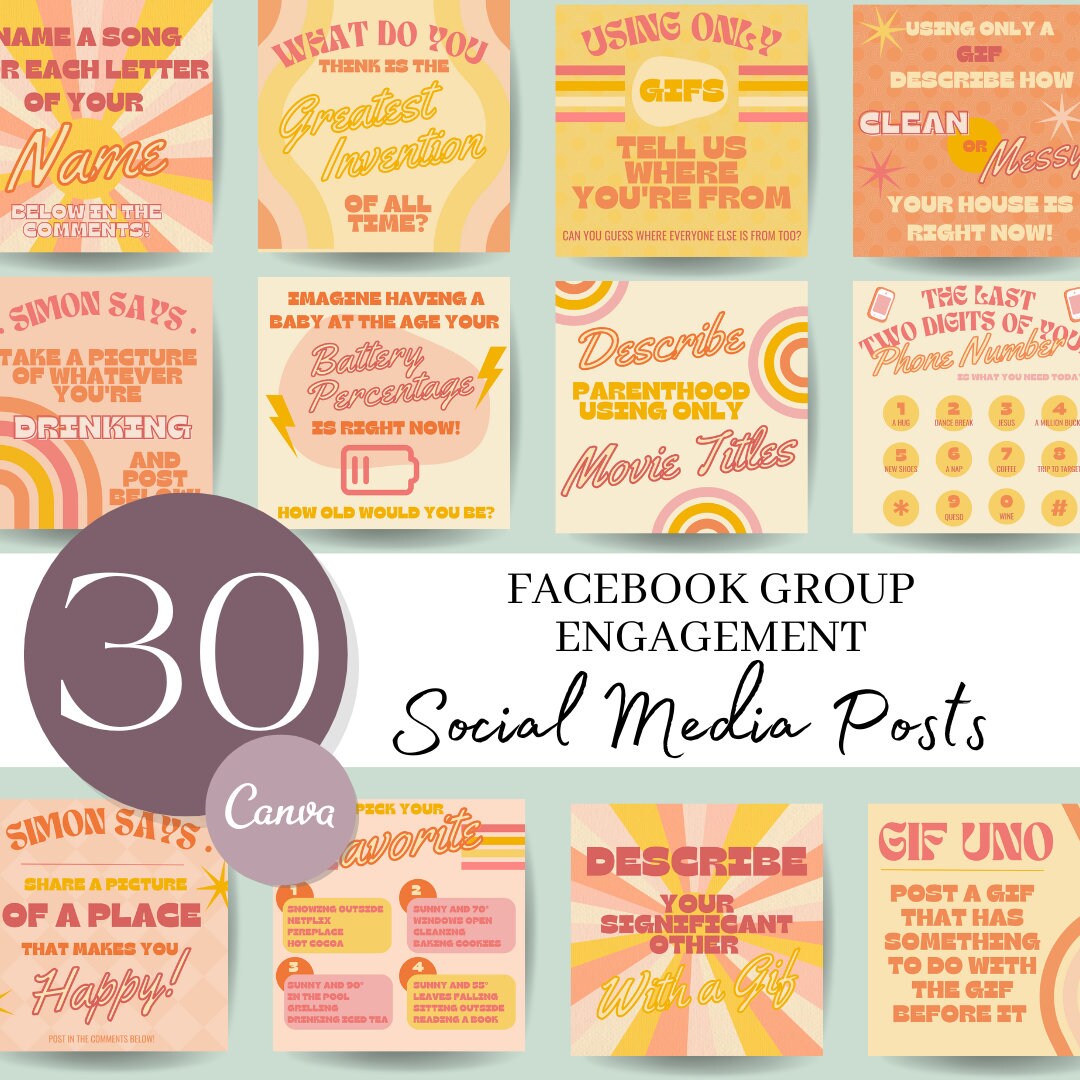 Facebook Group Engagement Posts: Canva Templates (PDF) - Etsy