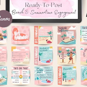 Summertime Social Media Posts, Beach Themed Social Media Templates ...