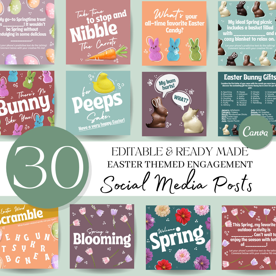 Easter Social Media Template, Spring Social Media Posts, Ready Made ...