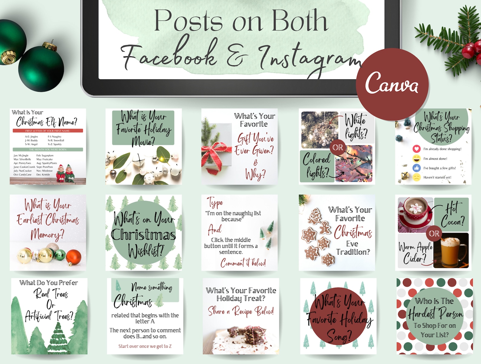 Christmas Engagement Social Media Posts, Christmas Social Media ...