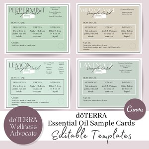 Doterra Printable Sample Cards, Doterra Editable Oil Sample Cards ...