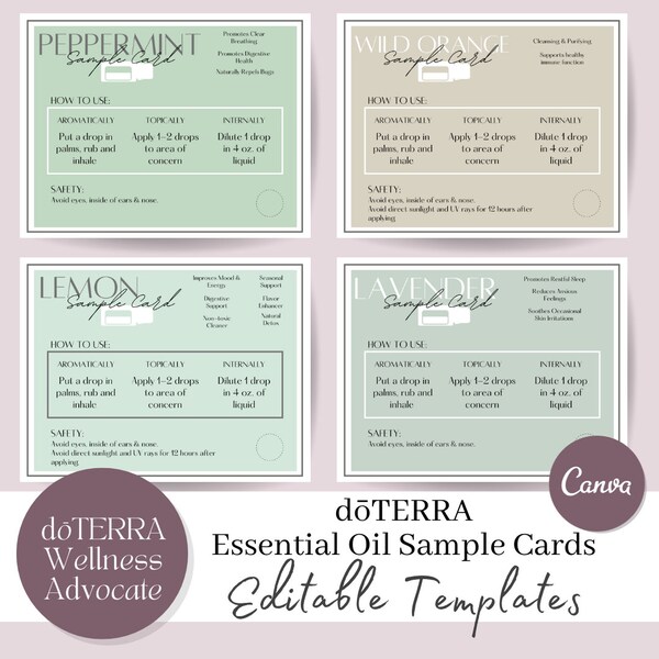 Doterra Sample Cards - Etsy