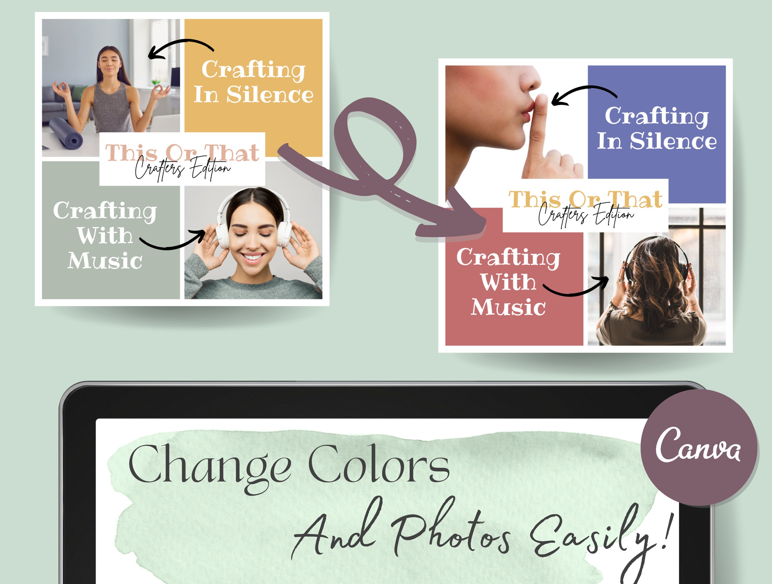 Crafter Social Media Posts: Engagement Templates (canva) - Etsy