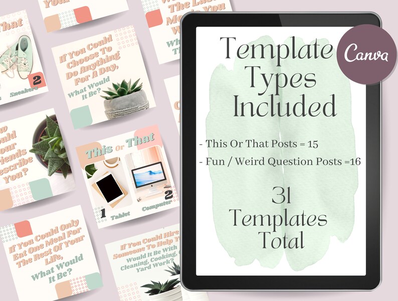 31 Social Media Engagement Posts: Canva Templates (digital Download) - Etsy