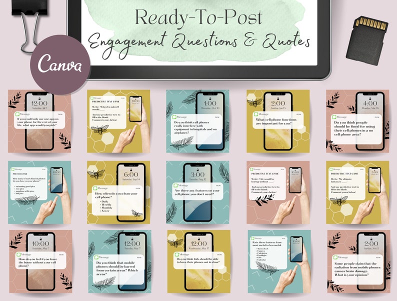 Cell Phone Themed Social Media Engagement Questions, Social Media ...