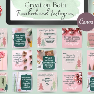 Christmas Social Media Engagement Posts: Holiday Games (canva Template ...
