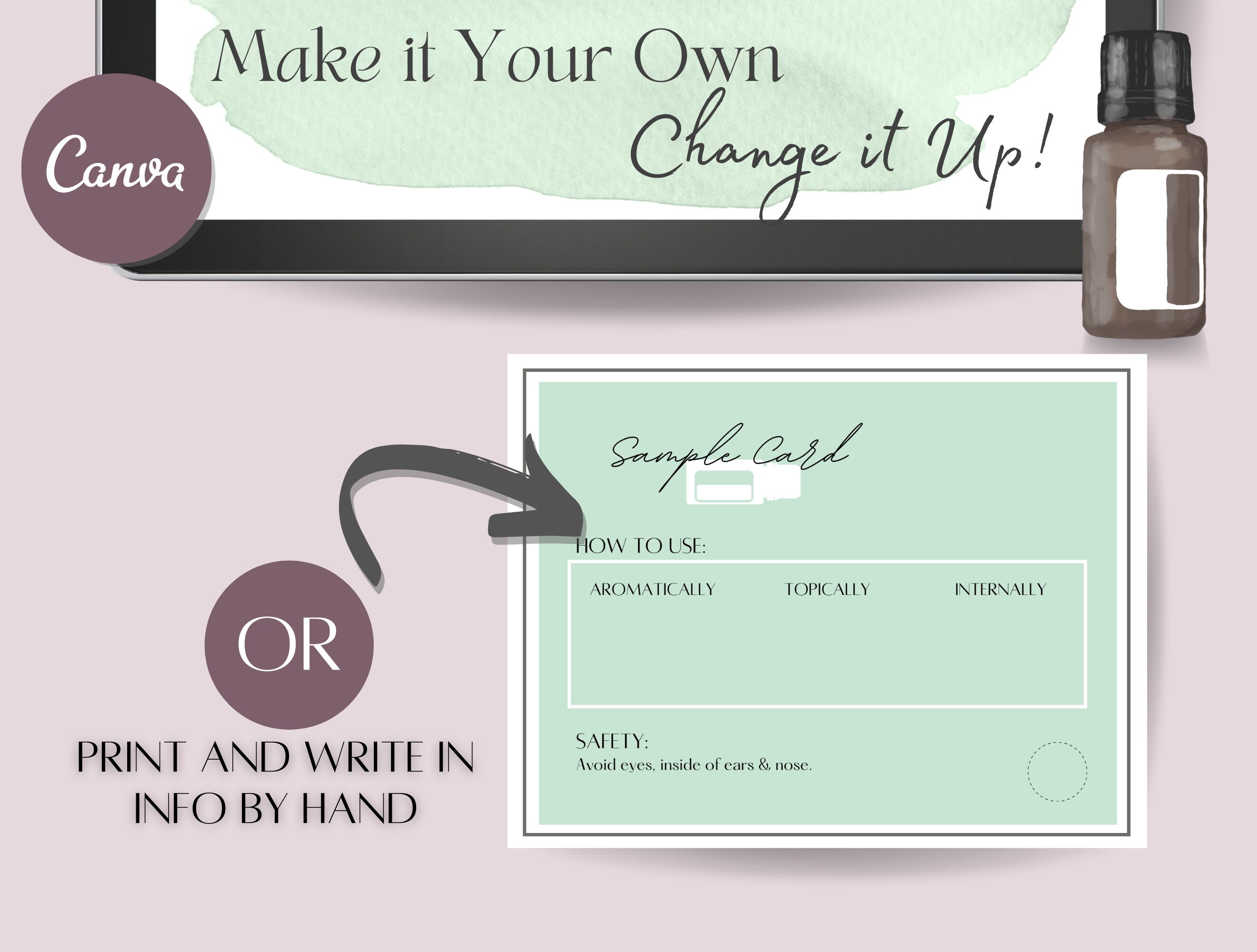 Doterra Printable Sample Cards Doterra Editable Oil Sample - Etsy