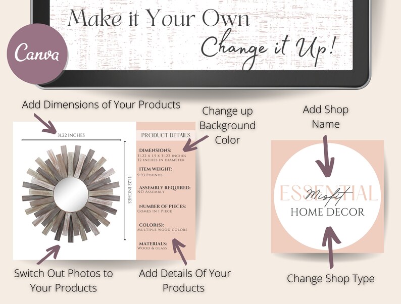 Etsy Shop Template Set, Etsy Shop Banner Template, Etsy Shop Templates ...