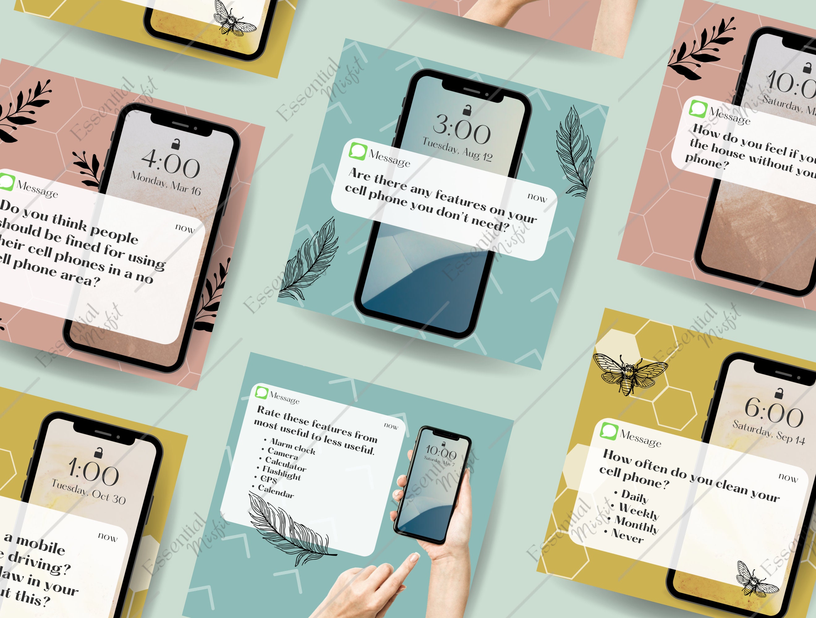 Cell Phone Themed Social Media Engagement Questions, Social Media ...