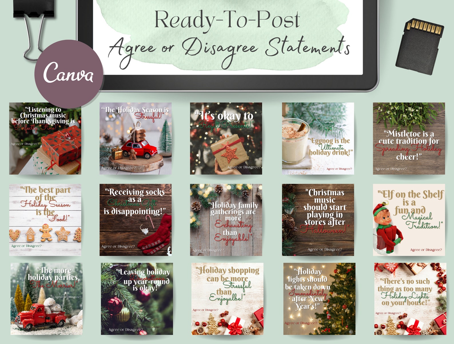 Christmas Ready to Post Social Media Posts, Christmas Engagement Social ...
