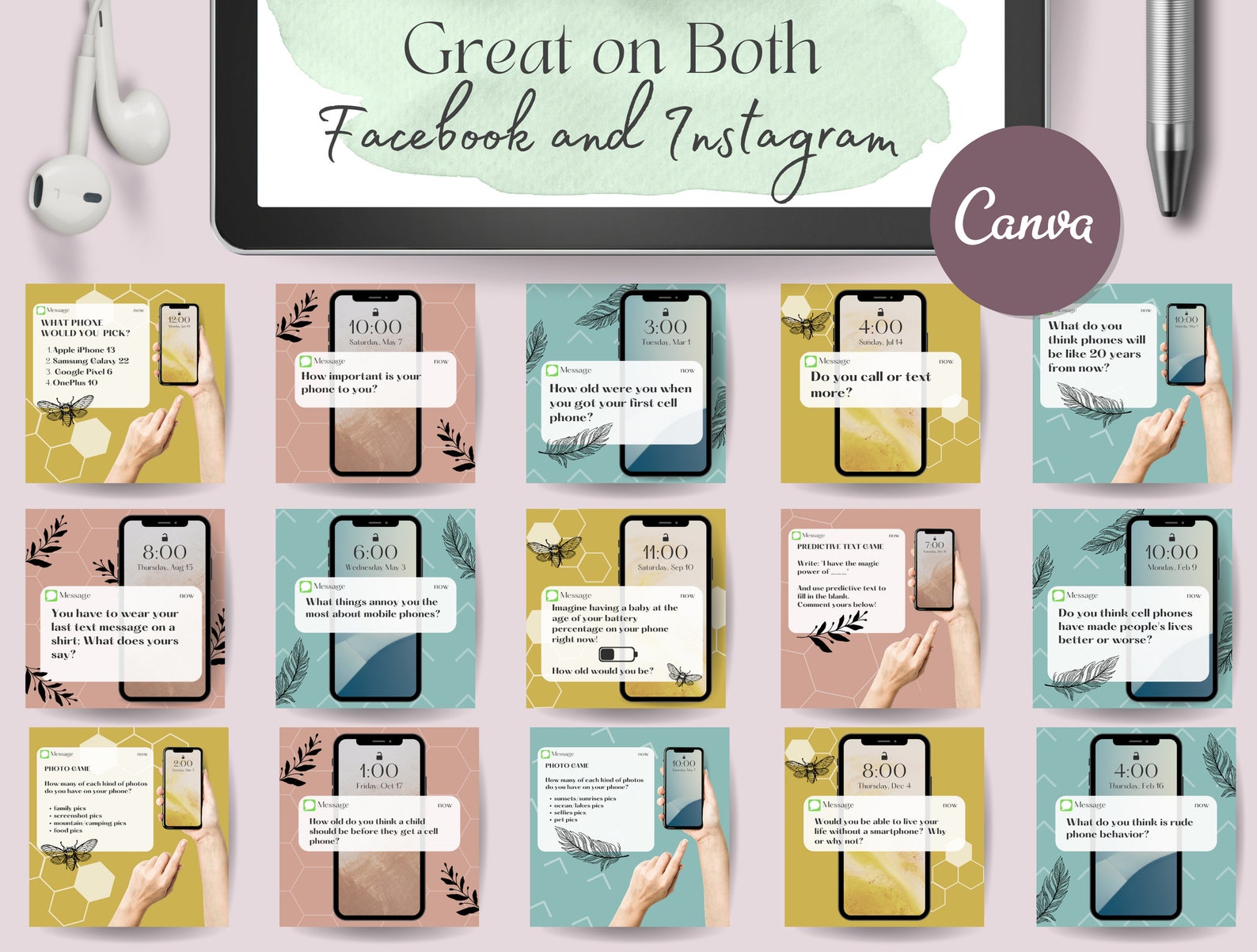 Cell Phone Themed Social Media Engagement Questions, Social Media ...