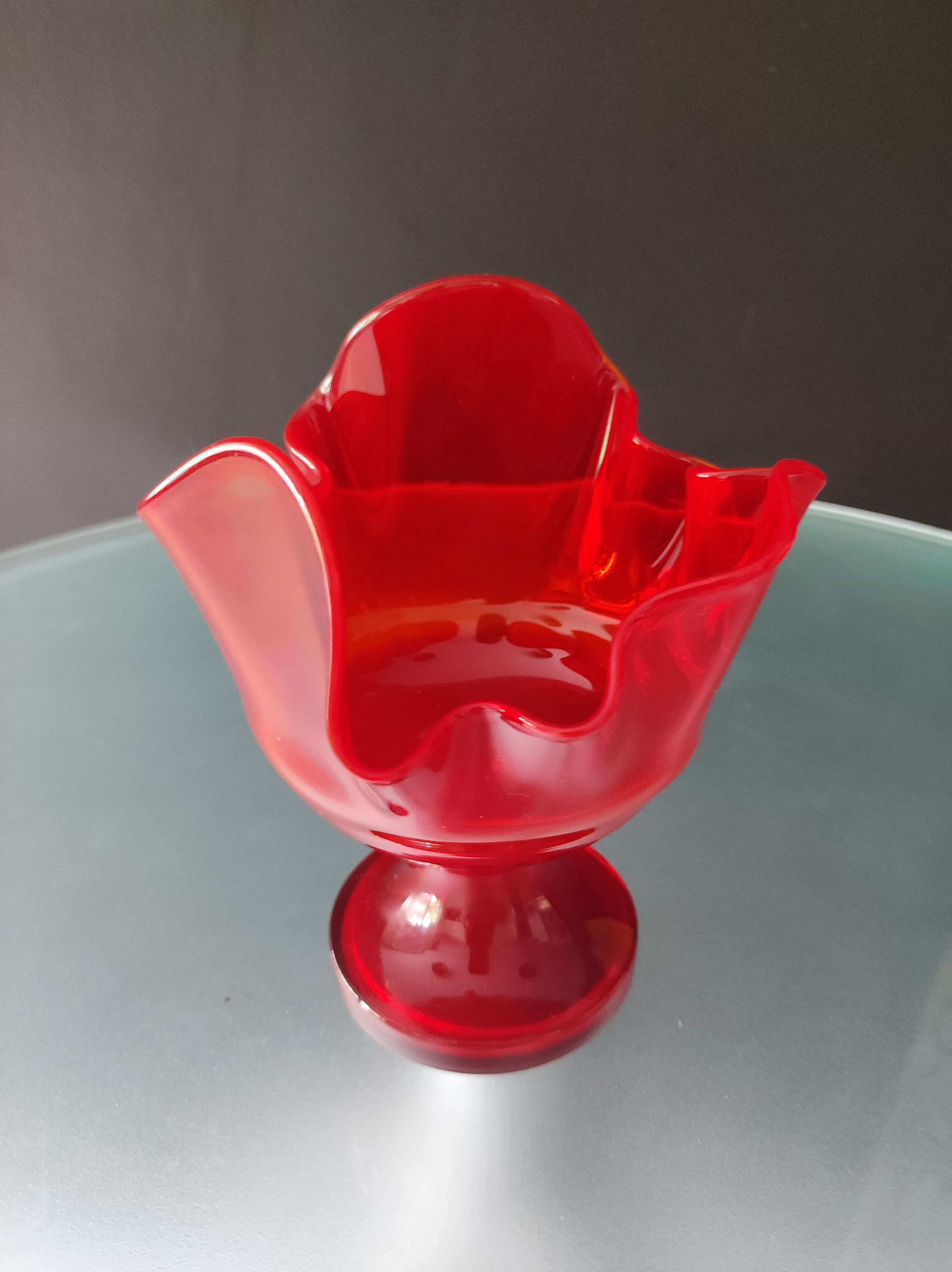 Retro Red Glass Vase From Yugoslavia / 70s / by Dragan Drobnjak Design ...