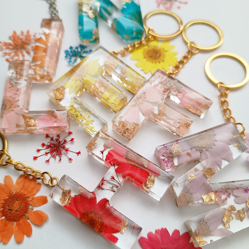 Resin Initial Keychain - Etsy