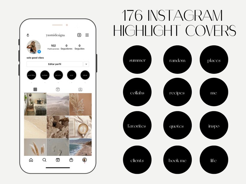 Black Instagram Covers, Minimalist Instagram Highlight Icons, Story ...