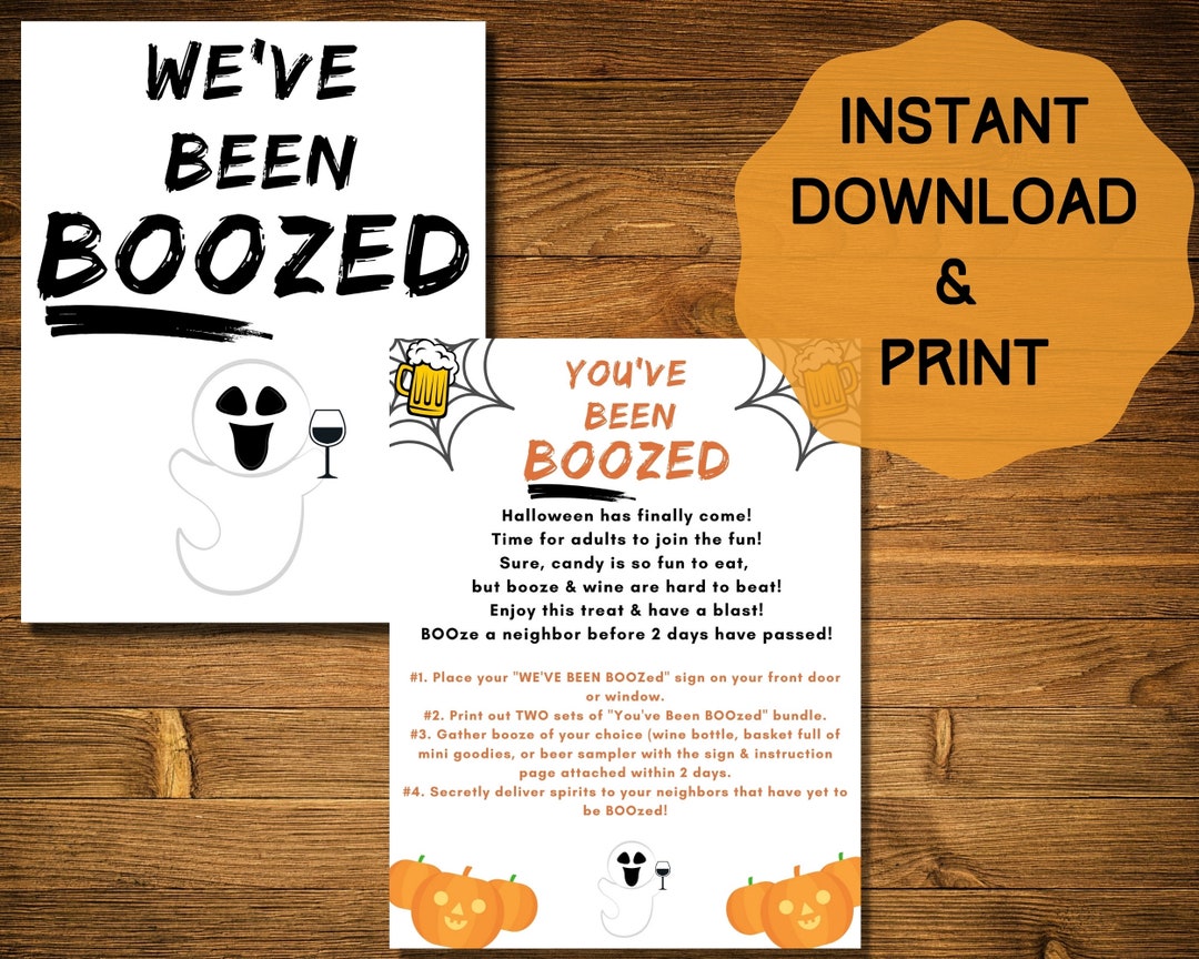 You've Been Boozed, INSTANT DOWNLOAD, Halloween Games, Adult Halloween ...