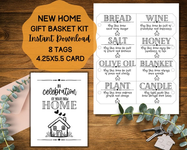 Printable Housewarming Gift Tags, Home Blessing Tags, New Home Hamper ...