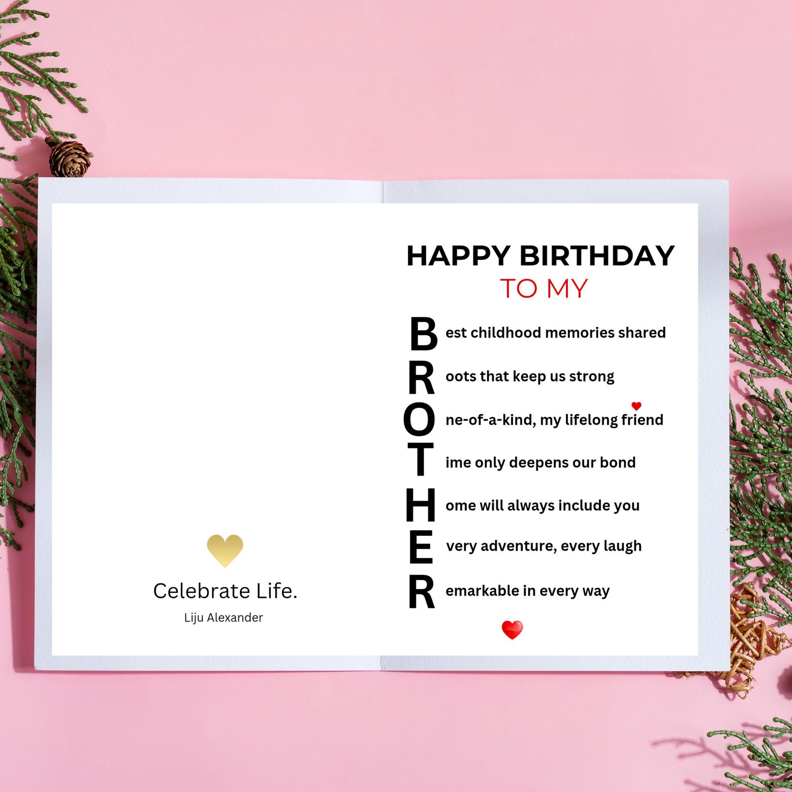 Brother Birthday Card Instant Download | Printable | Happy Birthday to ...
