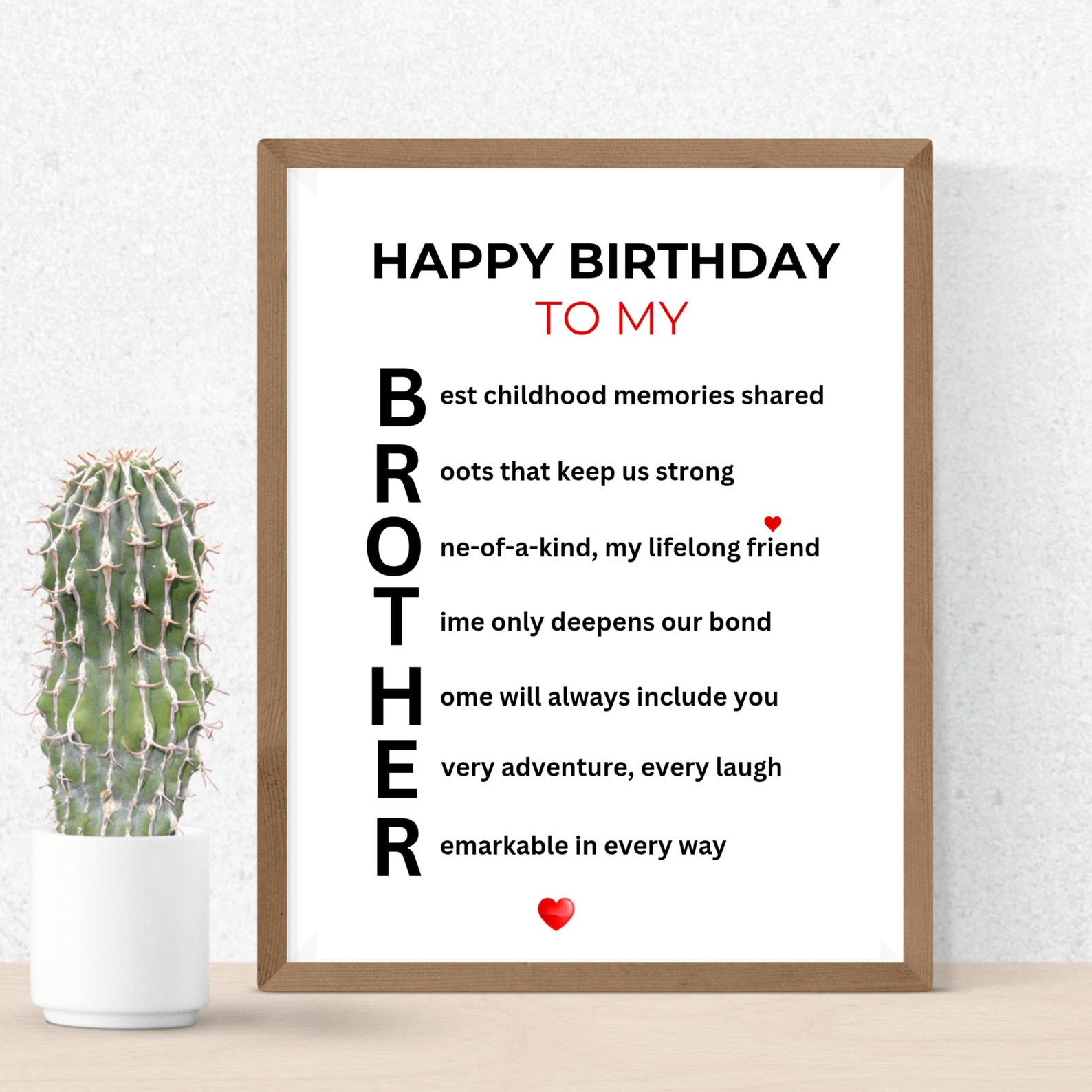 Brother Birthday Card Instant Download | Printable | Happy Birthday to ...