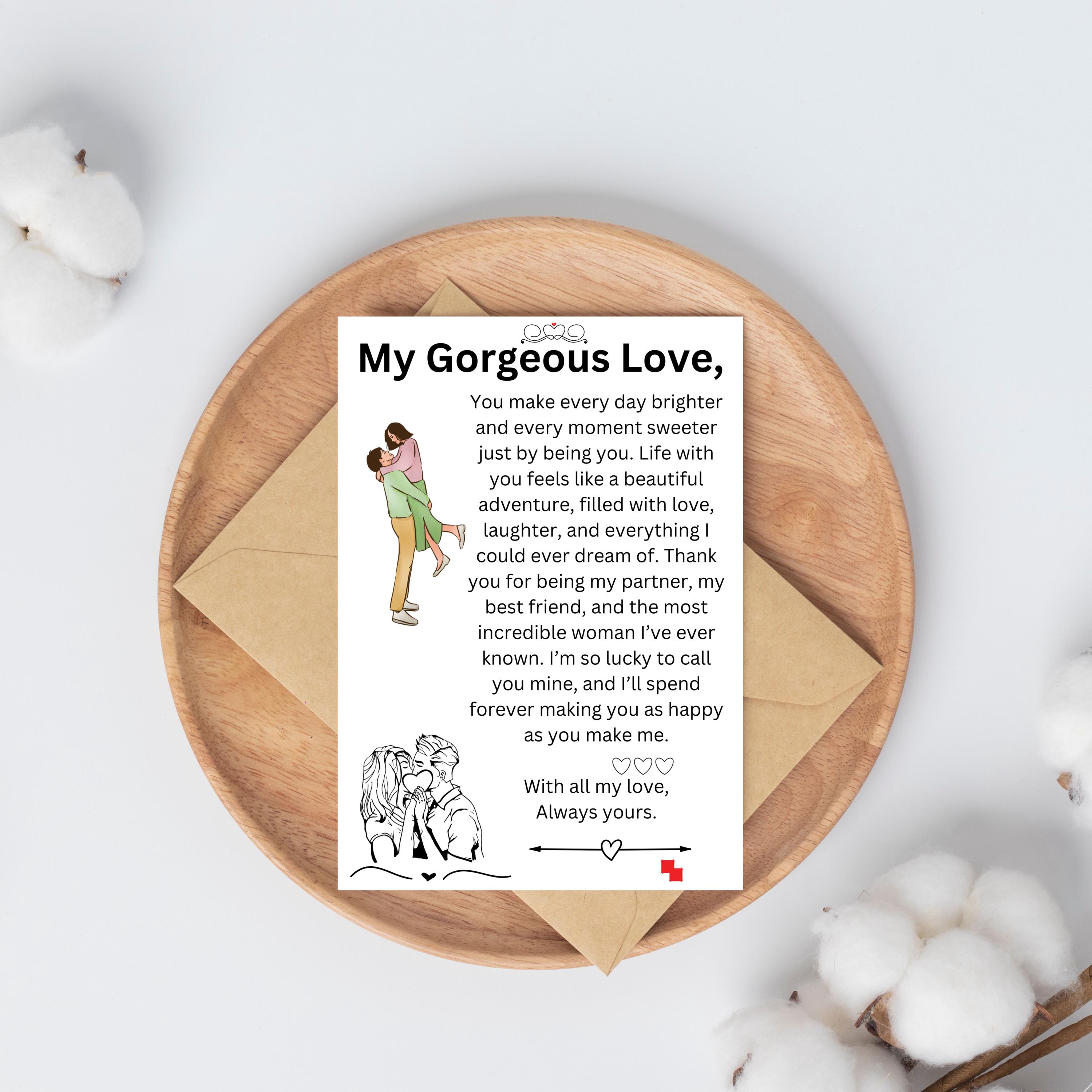 Romantic Love Message Card for Girlfriend, Fiancée, Wife | Printable ...