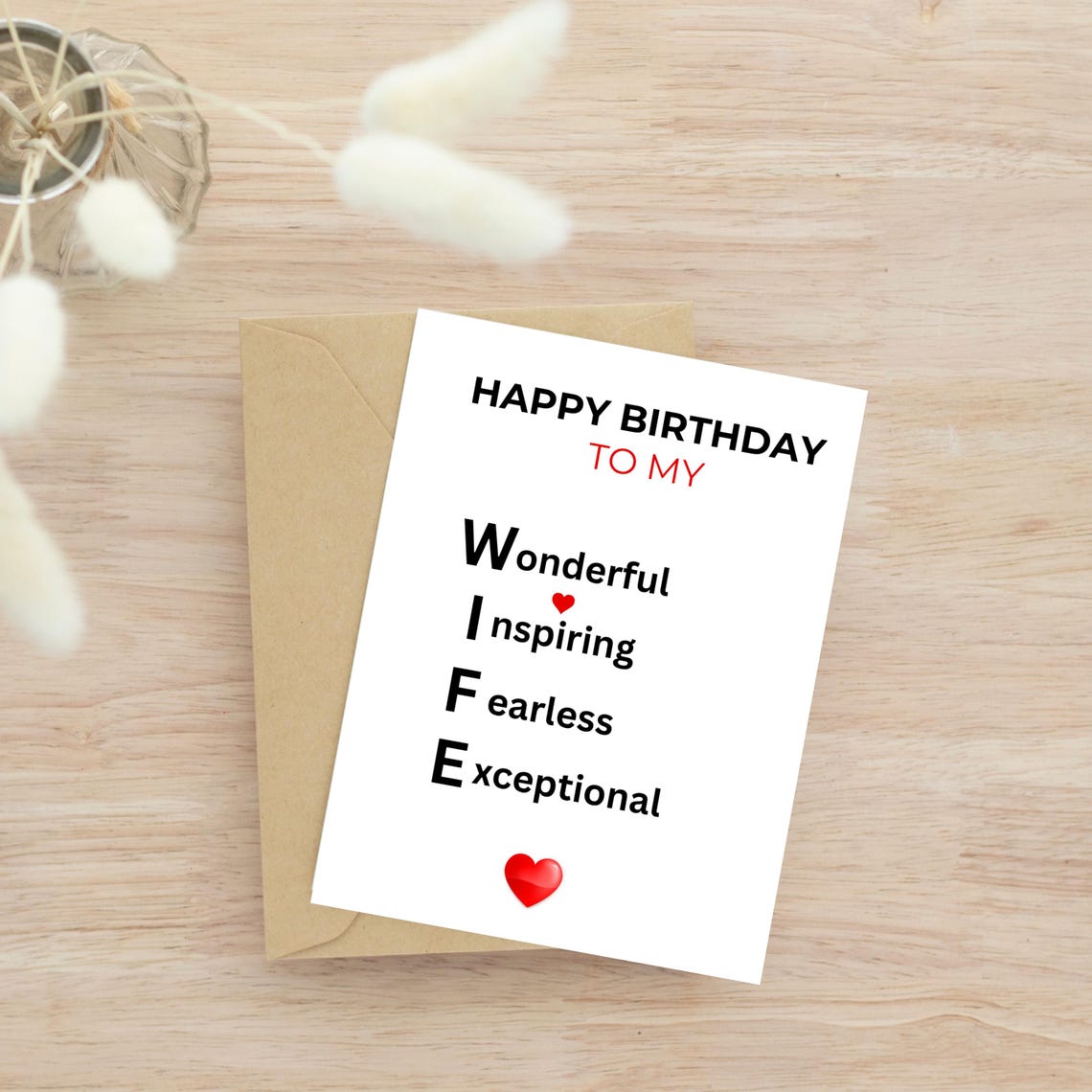 Printable Wife Valentines Card Gift. to My Wife Card for Birthday ...