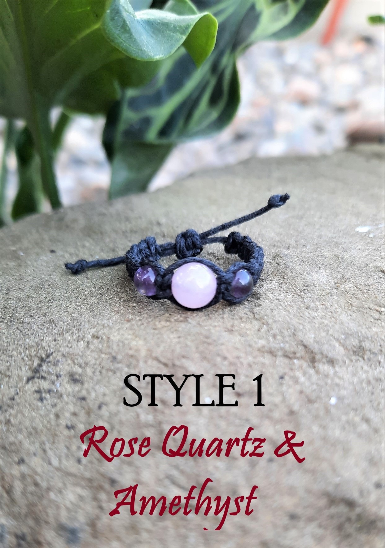 Beaded Hemp Ring Natural Stone Adjustable - Etsy