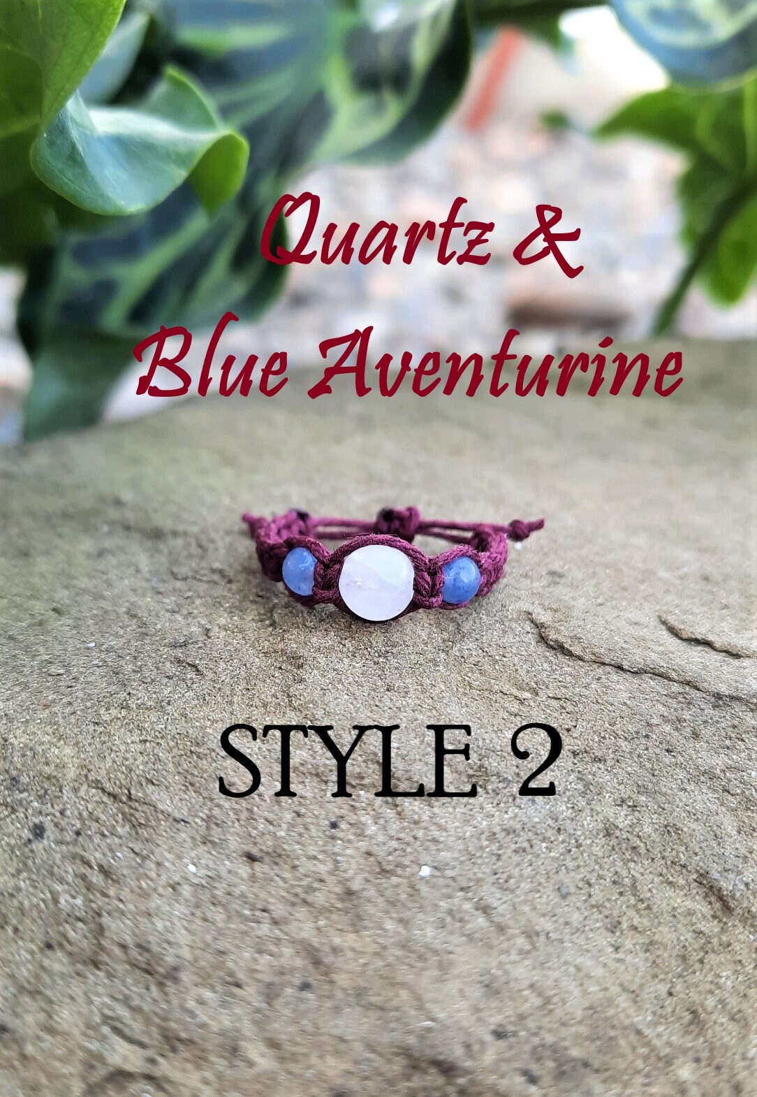 Beaded Hemp Ring Natural Stone Adjustable - Etsy