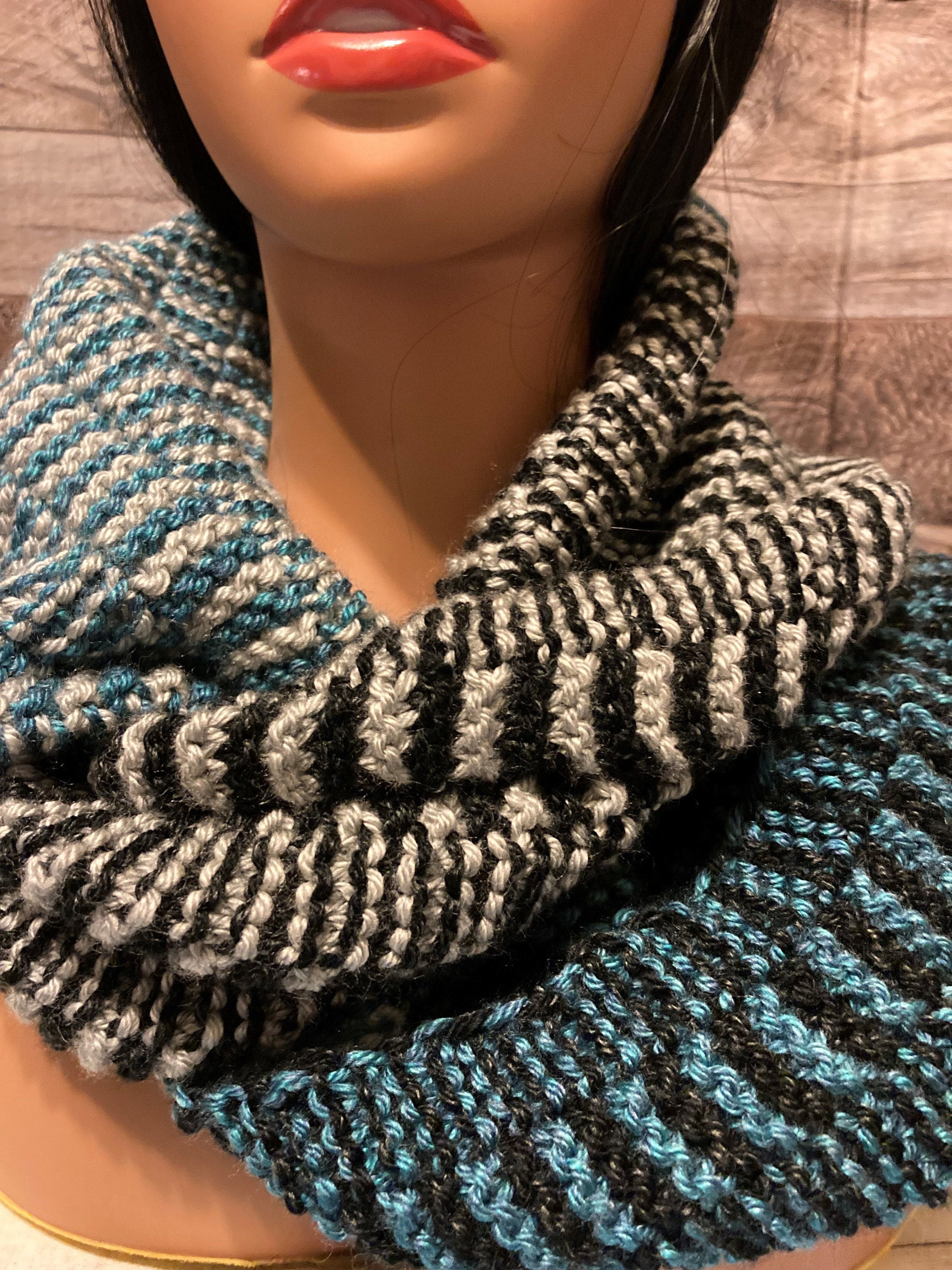 Tri Color Long Cowl - Etsy