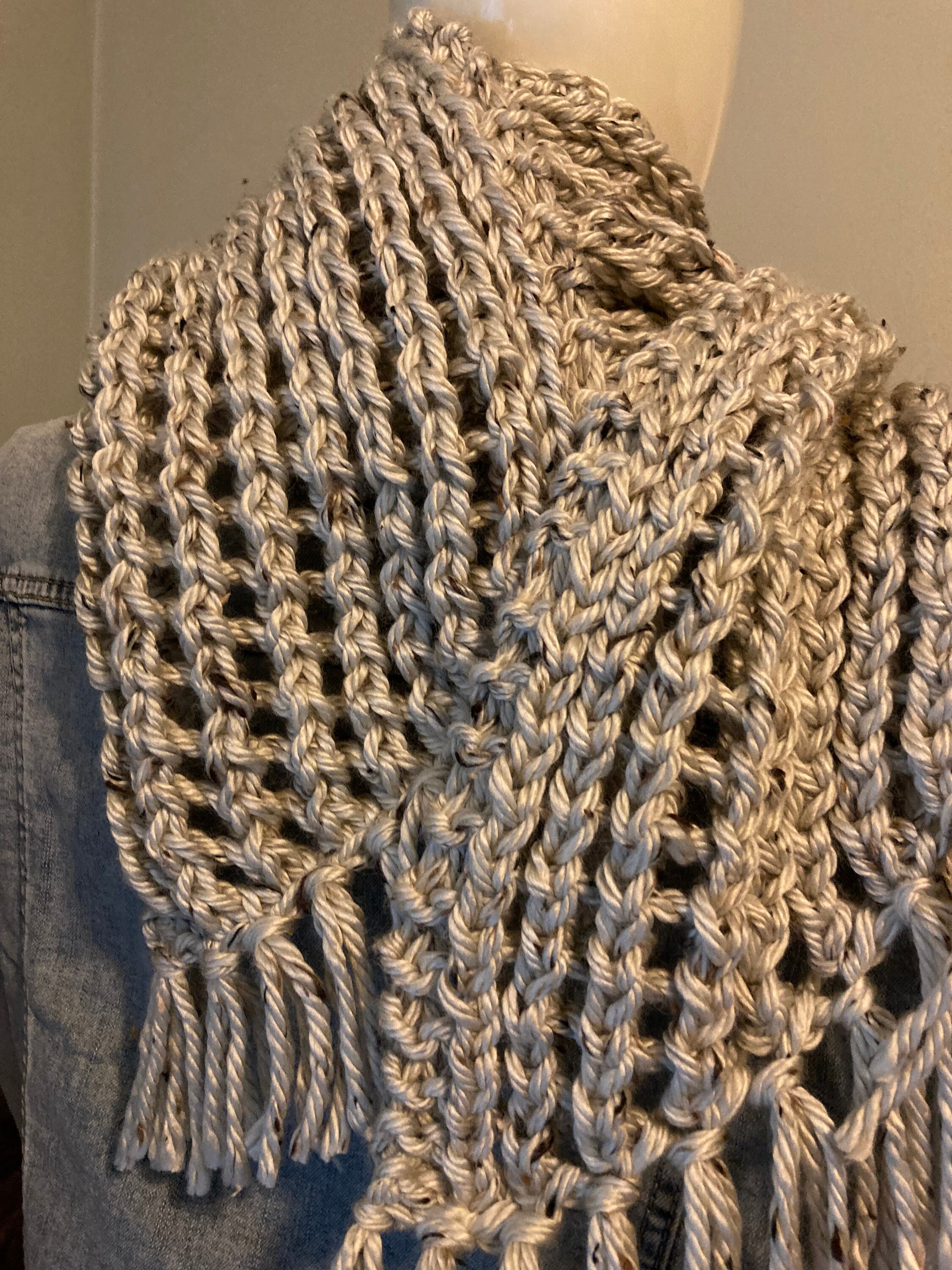 Extra Long and Thick Aspen Tweed Homeland Scarf Knitted in a Simple ...