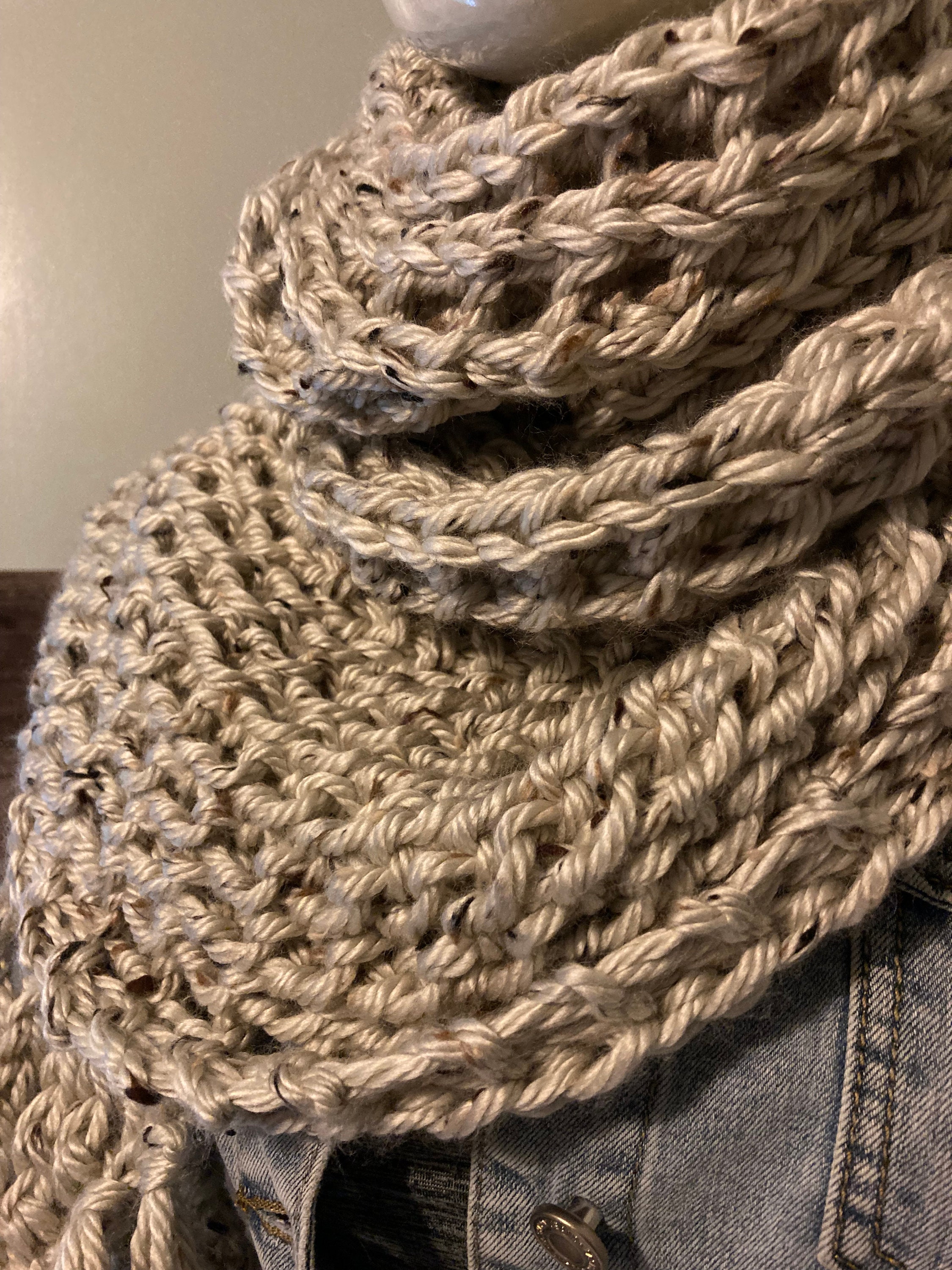 Extra Long and Thick Aspen Tweed Homeland Scarf Knitted in a Simple ...