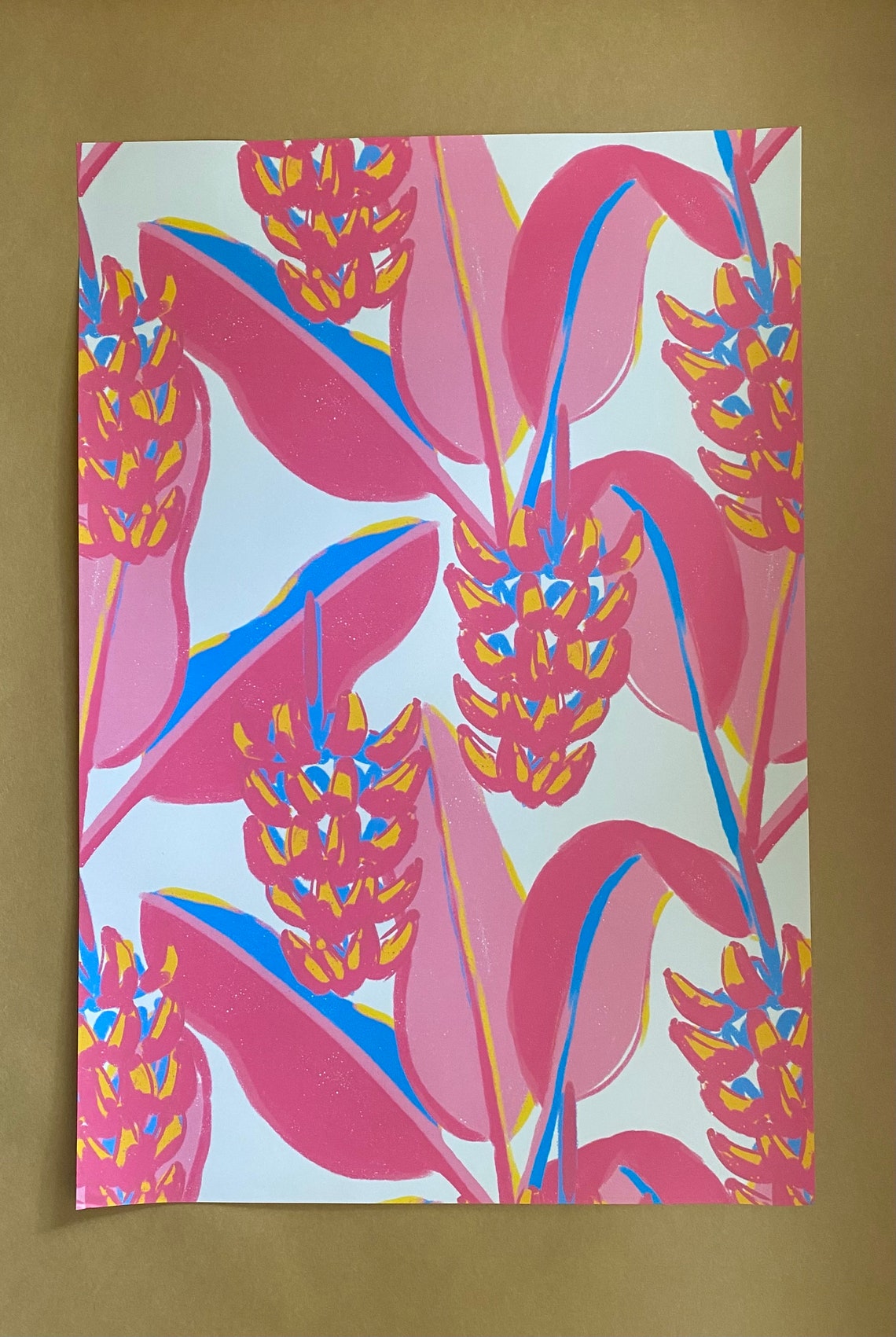 Bright Bananas Gift Wrap Tropical Plants Wrapping Paper Jungle Leaves ...