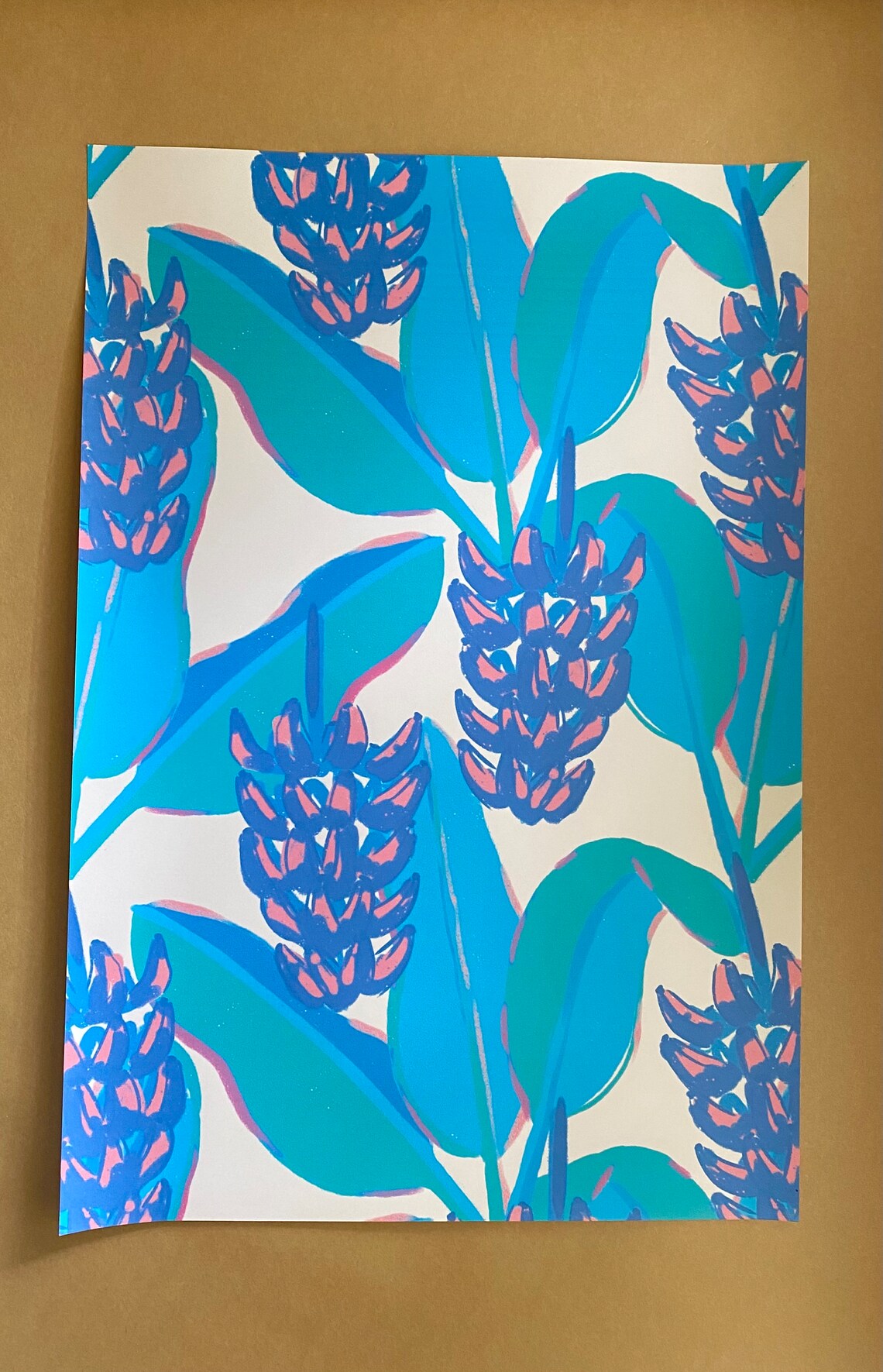 Bright Bananas Gift Wrap Tropical Plants Wrapping Paper Jungle Leaves ...