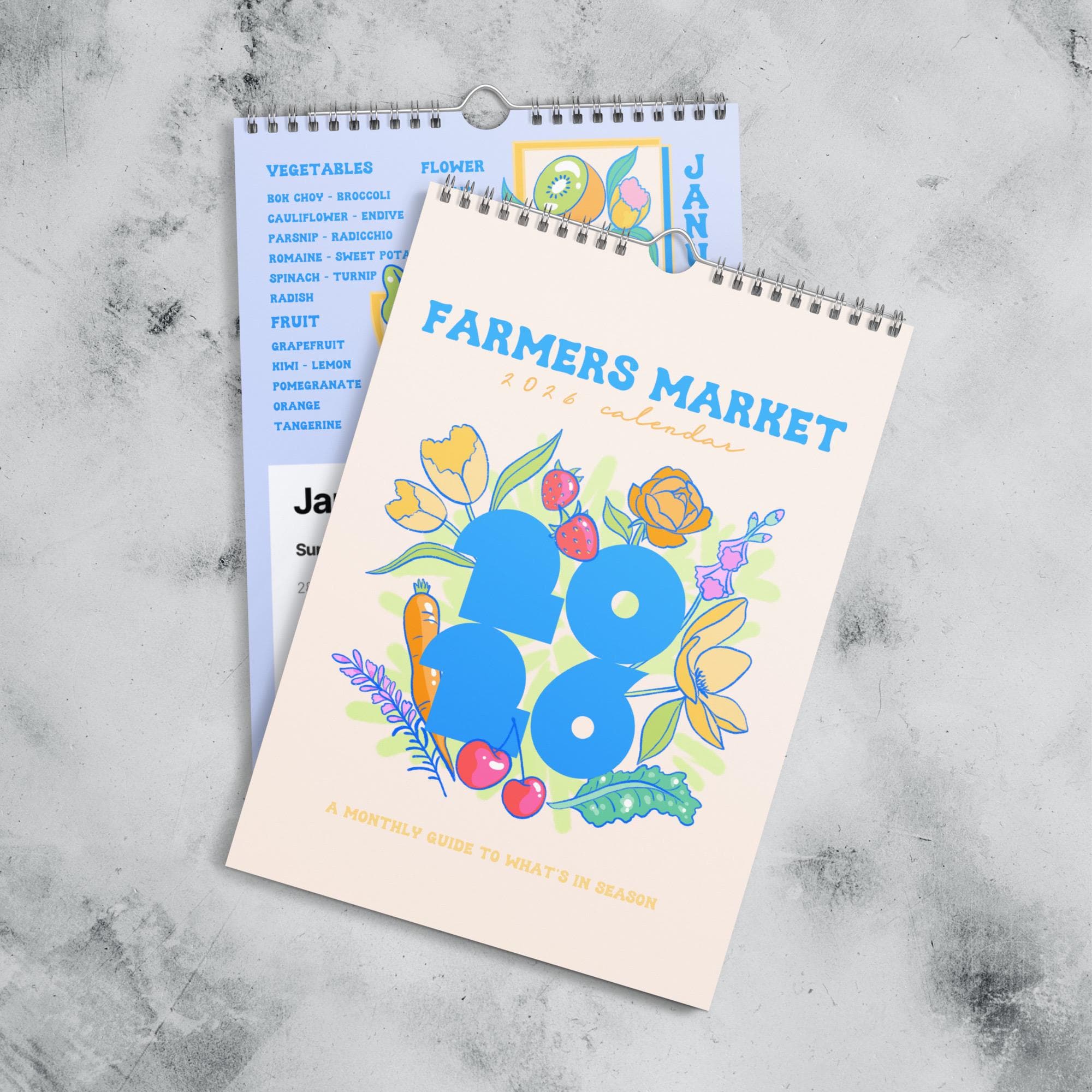 2026 Farmers Market Calendar | Seasonal Produce Chart | Gift for ...