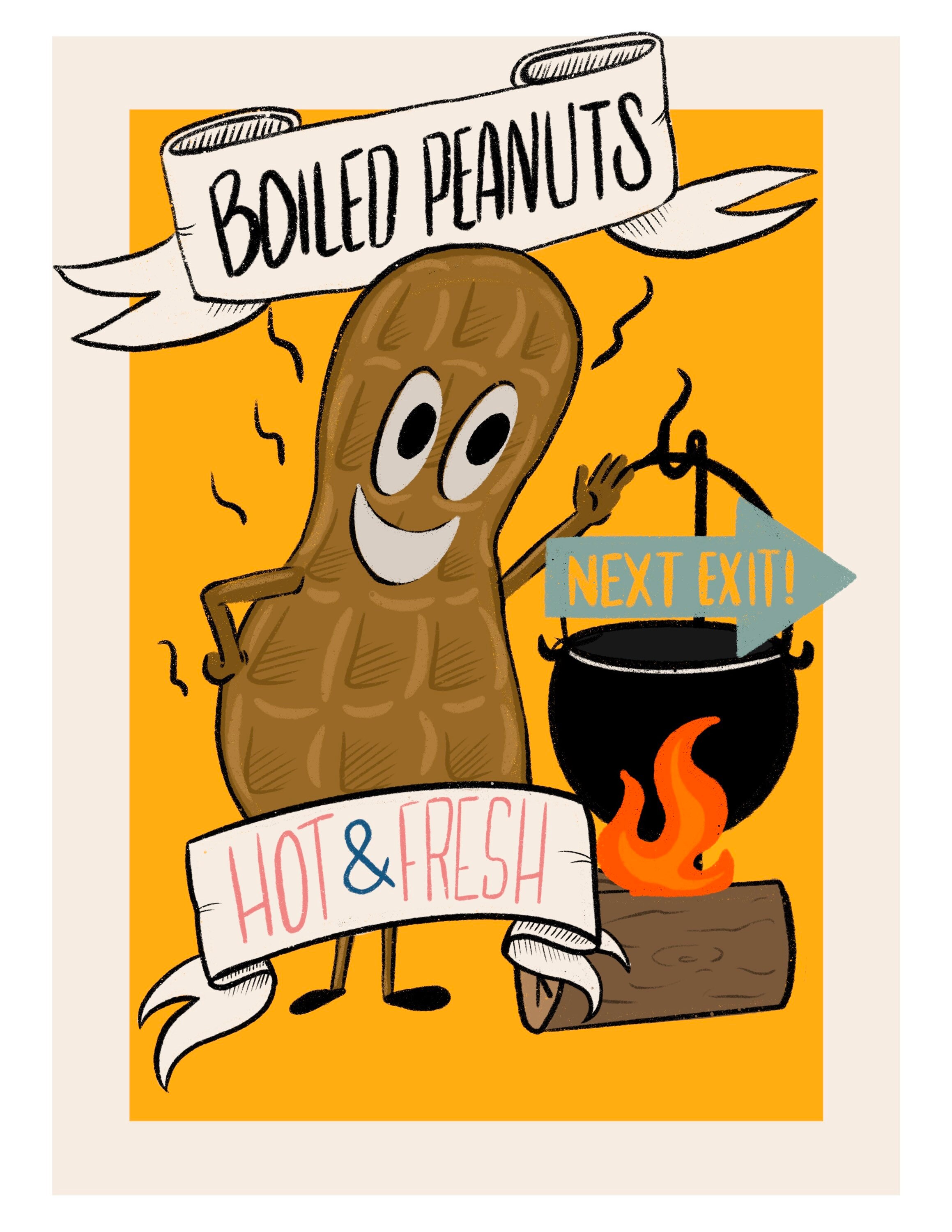 Boiled Peanuts Digital Art Print Vintage Signs Southern Food Snacks ...